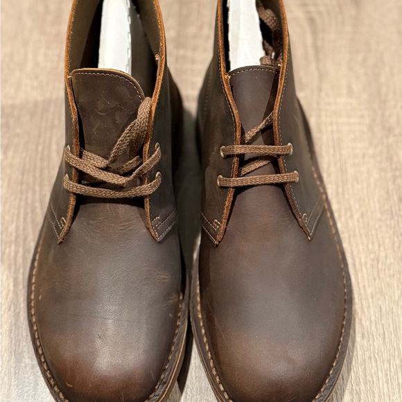 Clarks | Shoes | Clarks Brown Chukka Boots With Leather Finish | Poshmark